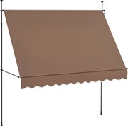 Outsunny Skládací Manuální Markýza 3x1,2m Exteriérová Terasová Rolovací Markýza s Nastavitelnou Výškou a Kličkou 210-300 cm Bez Vrtání UV30+ Ochrana p