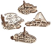 Ugears 3D dřevěné mechanické puzzle 4 mechanické přívěšky Plavidla