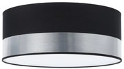 Stropní svítidlo Elegance, 1x chromové/černé textilní stínítko, (bílé plexisklo), (fi 40cm)