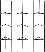 Outsunny Podpora rostlin 3-dílná sada, držák na rostliny se 3 úrovněmi, zahradní podpěry na rostliny, trellis, rajčatová klec pro popínavé rostliny, o