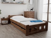 Postel Naomi zvýšená 80 x 200 cm, dub Rošt: S lamelovým roštem, Matrace: Matrace Sommera 18 cm