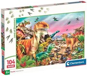Clementoni - Puzzle 104 Země dinosaurů