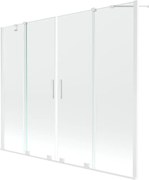 Mexen Velar Duo, 2-křídlová posuvná vanová zástěna 170 x 150 cm, 8mm čiré sklo, bílý profil, 896-170-000-02-20