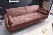 Designová rozkládací sedačka Walvia 196 cm starorůžová