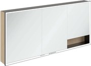 Villeroy & Boch My View+ - Zrcadlová skříňka s LED osvětlením 160x75x17 cm, 3 dvířka, Nordic Oak/matná černá B48116VJ