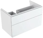 Geberit Xeno 2 - Skříňka pod umyvadlo 90 cm s odkládací plochou, zásuvka s LED svítidlem, lesklá bílá 500.515.01.1