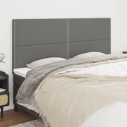 Čelo postele tmavě šedé 200 x 5 x 118/128 cm látkové 3116215