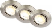 Briloner 7587032-SADA 3xLED Koup podh svítidlo KLIRA LED/4,9W/230V IP23 chrom