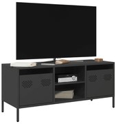 TV skříňka černá 101,5 x 39 x 43,5 cm ocel válcovaná za studena