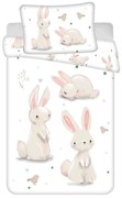 Bavlněné povlečení do postýlky BUNNIES bílé Rozměr povlečení: 40 x 60 cm | 100 x 135 cm
