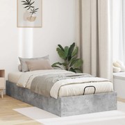 Ottoman postel Betonově Šedá 100 x 200 cm Dřevěný materiál 3409248