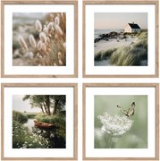 Tištěné obrazy v sadě 4 ks s rámem 30x30 cm Subtle Nature – Styler