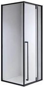 BPS-koupelny Čtvercový sprchový kout HYD-SK11B 90x90 černá/transparent - bez vaničky