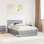 Rám postele s čelo Šedá Sonoma 135 x 190 cm Kompozitní dřevo 3407891