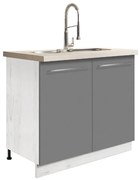 CREATIVA se | dolní skříňka CRE-13D dřezová | 90 cm | VÝBĚR KORPUSU | šedá lesk