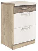 ECONO wh | dolní skříňka ECO-9D se zásuvkami | bílá lesk/san remo | VÝBĚR KORPUSU a KOVÁNÍ