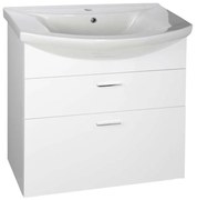 Aqualine Zoja - Umyvadlová skříňka 72x74x34 cm, 2x zásuvka, bílá 51071A