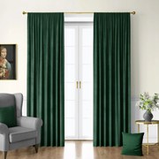 Závěs Velvet, Velur, S Páskou 140 š x 260 v, Zatemňovací 70% Zelená