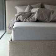 HEDDA Prostěradlo Jersey Lycra premium světle šedé rozměr: 90 x 200 cm