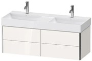 Duravit XSquare - Dvojumyvadlová skříňka 40x118x46 cm, 4 zásuvky, lesklá bílá XS416402222