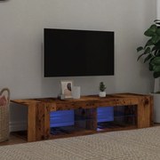 TV stolek s LED old wood 135 x 39 x 30 cm kompozitní dřevo