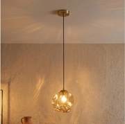 Lustr na lanku CRISTAL 1xE14/15W/230V mosaz/kouřová béžová