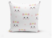 Dětský povlak na polštář 43x43 cm White Pink Cat – Mila Home