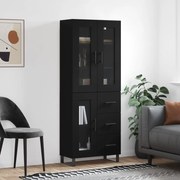 Skříň highboard černá 69,5 x 34 x 180 cm kompozitní dřevo