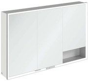 Villeroy & Boch My View+ - Zrcadlová skříňka s LED osvětlením 120x75x17 cm, 3 dvířka, bílá/šedá A48112VE
