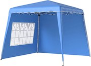 Outsunny Skladovaný Skládací Stan 3x3 m se 2 Bočními Stěnami, Nastavitelnou Výškou a Přenosnou Taškou, UV50+ Voděodolný Stan pro Kempování a Oslavy |