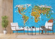 Fototapeta na zed' Dětská Mapa Světa | 360 x 254 cm | DFTS1320