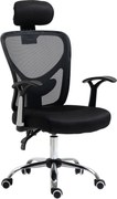 Ergonomická kancelářská židle Vinsetto s mřížkovým potahem, nastavitelnou výškou, sklopnou funkcí, nastavitelnou opěrkou hlavy a bederní oporou 62x67x