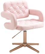 LuxuryForm DESIGN Otočná židle ADRIA VELUR na zlatém kříži - růžová
