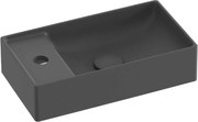 Ravak Veda 400 - Umývátko 40x22 cm, bez přepadu, otvor pro baterii, antracit XJX03240000