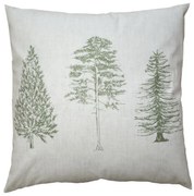 Béžový povlak na polštář se vzorem jehličnatých stromů Natural Pine Trees – 45x45 cm
