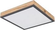 GLOBO 416080WD1 DORO stropní svítidlo LED 300x300mm 12W/750lm 3000K grafitová, imitace dřeva, opál