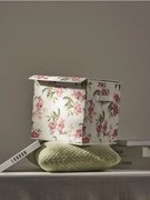 Sinsay - Úložná krabice s víkem s květy - krémová