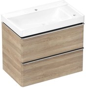 Hansgrohe Xelu Q - Skříňka s umyvadlem, 63x78x50 cm, 2 zásuvky, přírodní dub/chrom 54382000