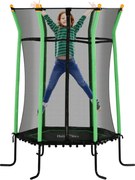 HOMCOM Dětská trampolína Ø163,5 cm, vnitřní trampolína se ochrannou sítí a okrajem, skákací guma, pro děti do 50 kg, od 3 do 10 let Zelená | Aosom