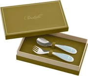 Christofle Dětský postříbřený příbor (lžička, vidlička), Talisman, modrá B00101324