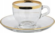 Sada 2 šálků na espresso 60 ml podšálky Golden Line