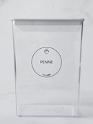 PENNE – průhledná samolepka na dózu, základní písmo, 5 cm | DomaLEP