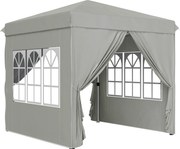 Outsunny altán 2,5x2,5 m, vodoodpudivý stabilní zimní pop-up skládací altán, UV ochrana 50+, skládací párty stan zahradní stan se 4 bočními panely ta…