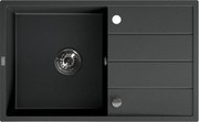 Laveo Wolin, 1-komorový granitový dřez 780x480x185 mm, černá skvrnitá, LAV-SPW_711T