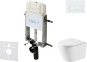 kielle Genesis New - Set předstěnové instalace, klozetu Nefia, Vortex Rimless+, sedátka softclose a tlačítka Gemini New I, lesklá bílá 30528SZ46