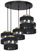 Luminex Lustr na lanku HAVARD 5xE27/60W/230V černá/mosaz kulatý 1850