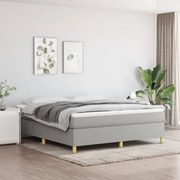Box spring postel s matrací světle šedá 160 x 200 cm textil 3144530