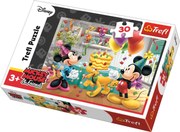 TREFL PUZZLE Mickey a Minnie slaví narozeniny 27x20cm 30 dílků skládačka tr18211