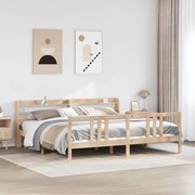 Rám postele s čelem 200 x 200 cm masivní borové dřevo 3306718