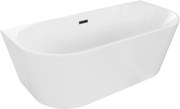 Mexen Oval volně stojící vana k přisazení ke stěně 170 x 80 cm, bílá, černý přepad - 52671708000-70